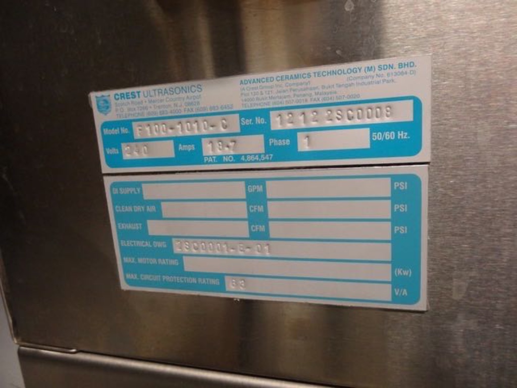 CC Hydrosonics Parts Cleaner - 1st Machinery