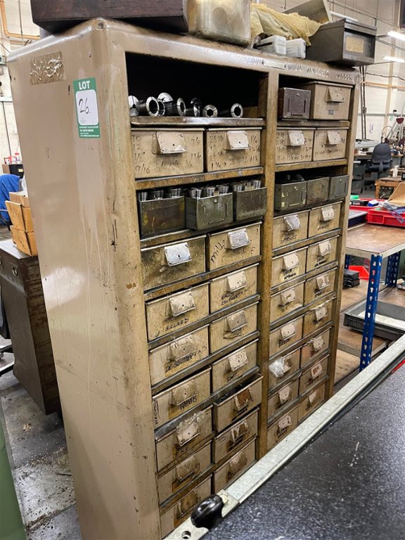 Metal cabinet with collets etc - 1st Machinery