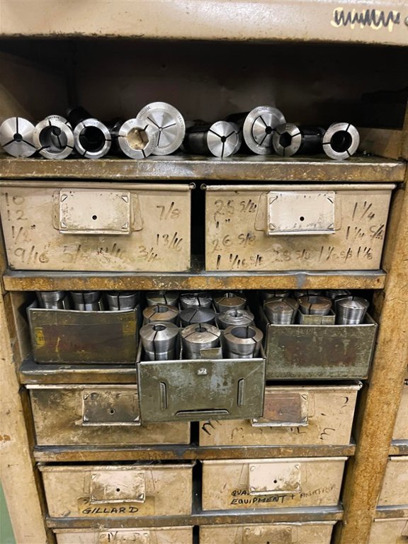 Metal cabinet with collets etc - 1st Machinery